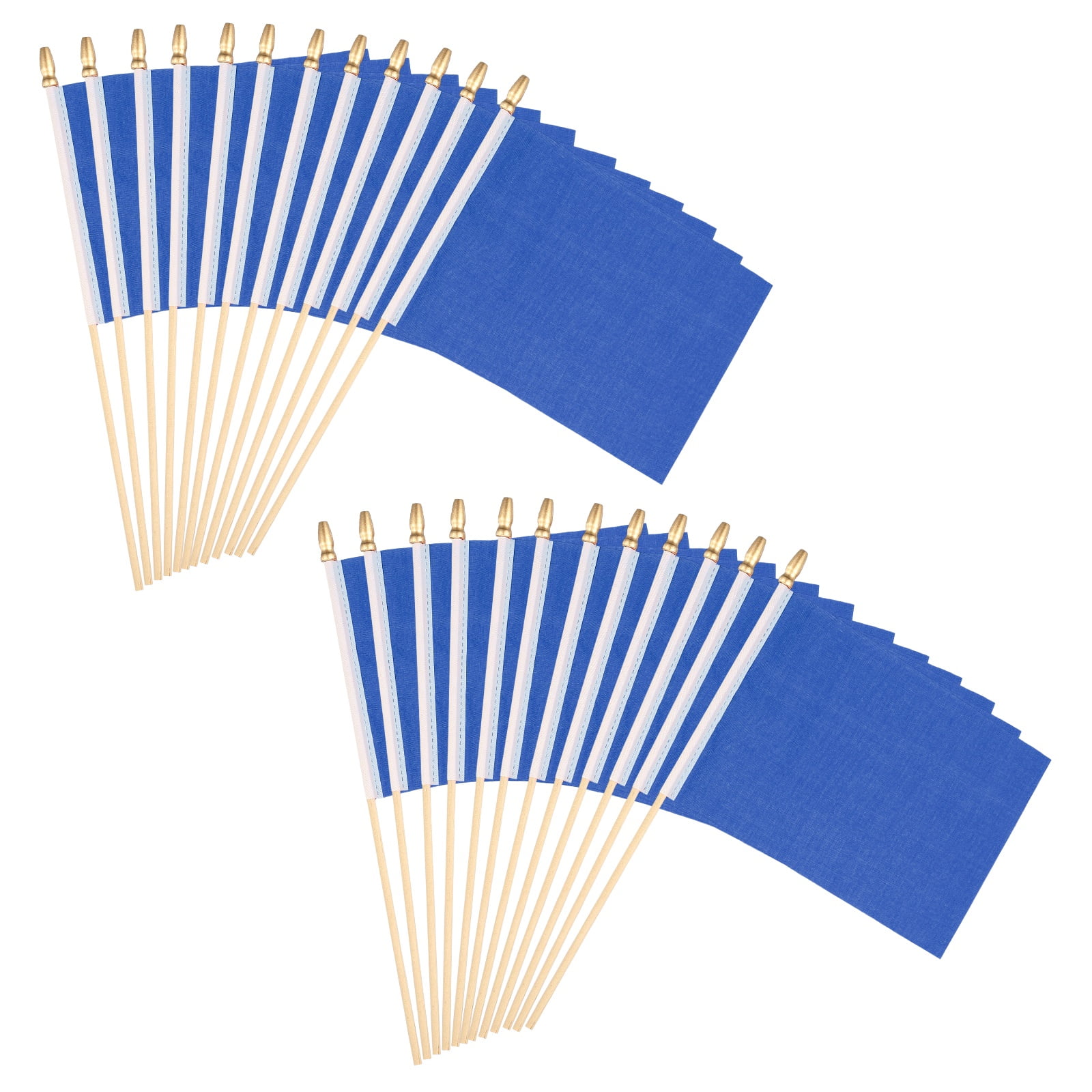 Uxcell 8x3 Inch Dark Blue Blank Stick Flag, 24Pcs Wooden Pole Handheld ...