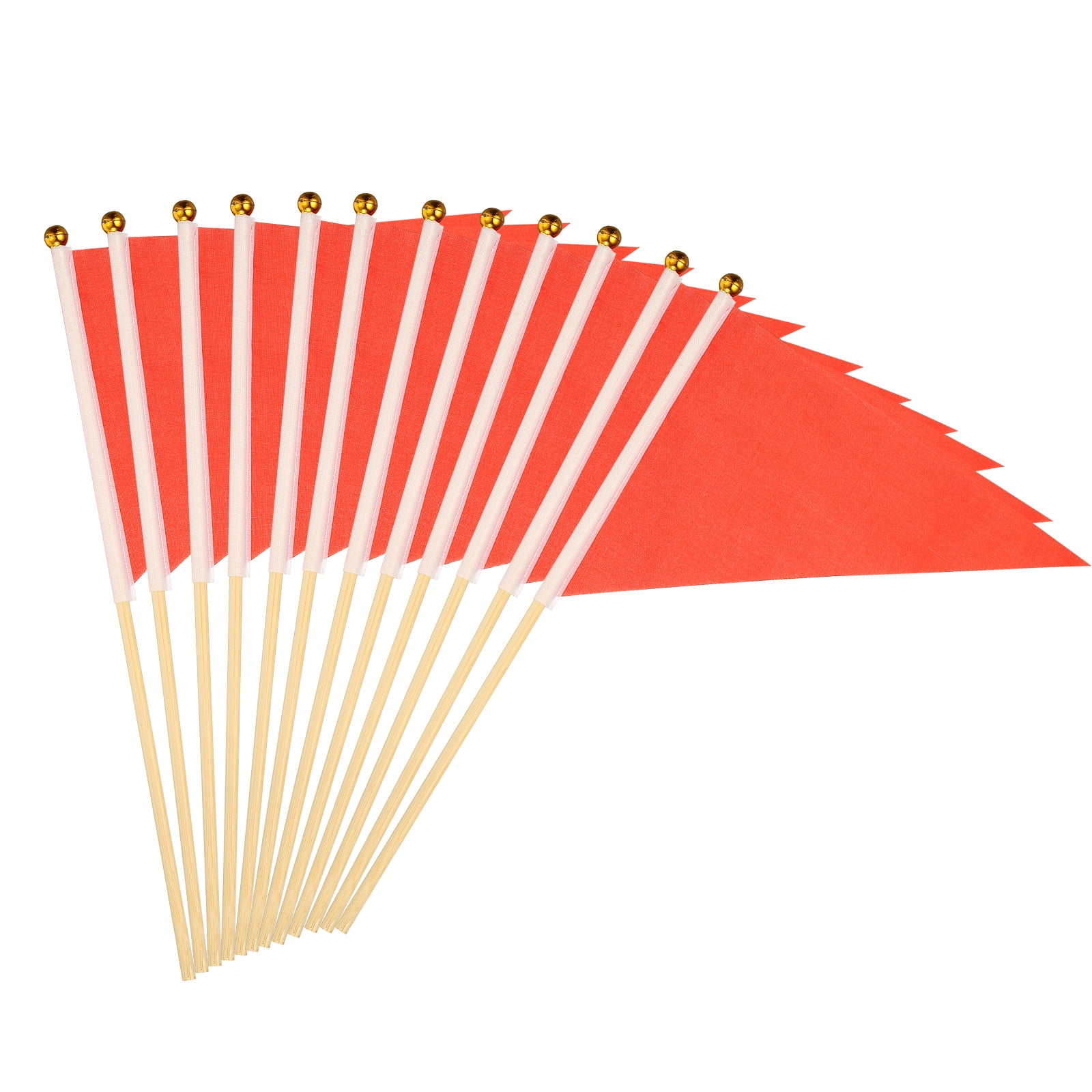 Uxcell 8x3 Inch Mini Pennant Flags, 25 Pcs Wooden Pole Small Handheld ...