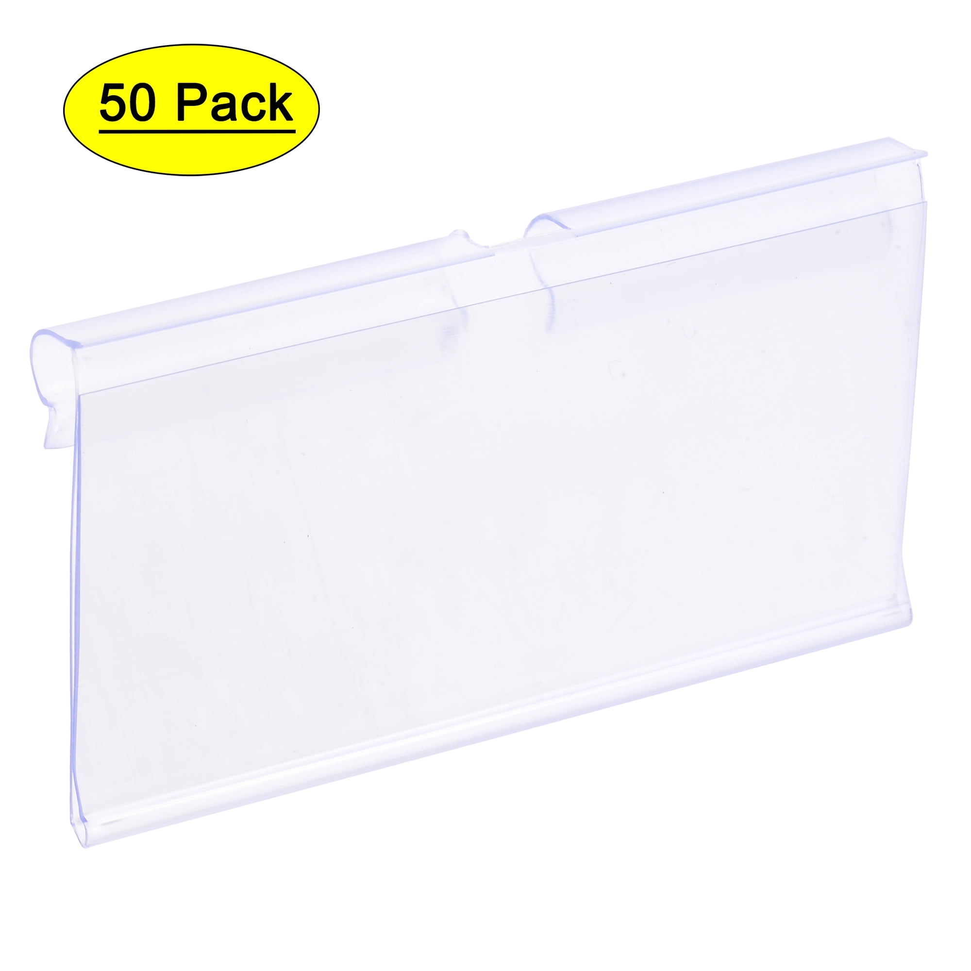 Uxcell 8x4cm Clear Plastic Label Holder for Wire Shelf, 50 Pack ...