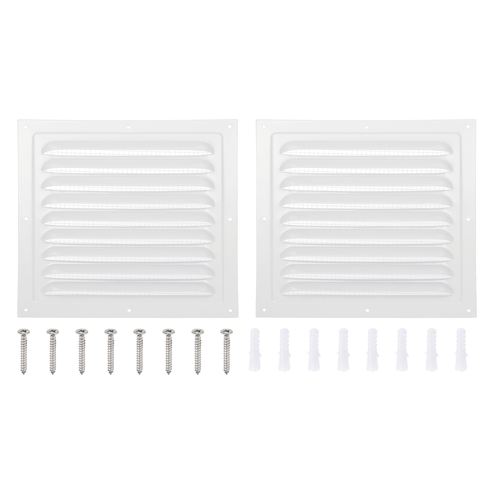 Uxcell 8x8" Gable Vent Cover, Aluminum Alloy Rectangular Floor Air Vent ...
