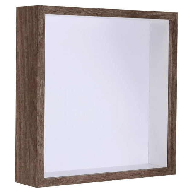 Uxcell 8x8 Shadow Box Frame Wooden Dried Flower Display Stand Floating ...