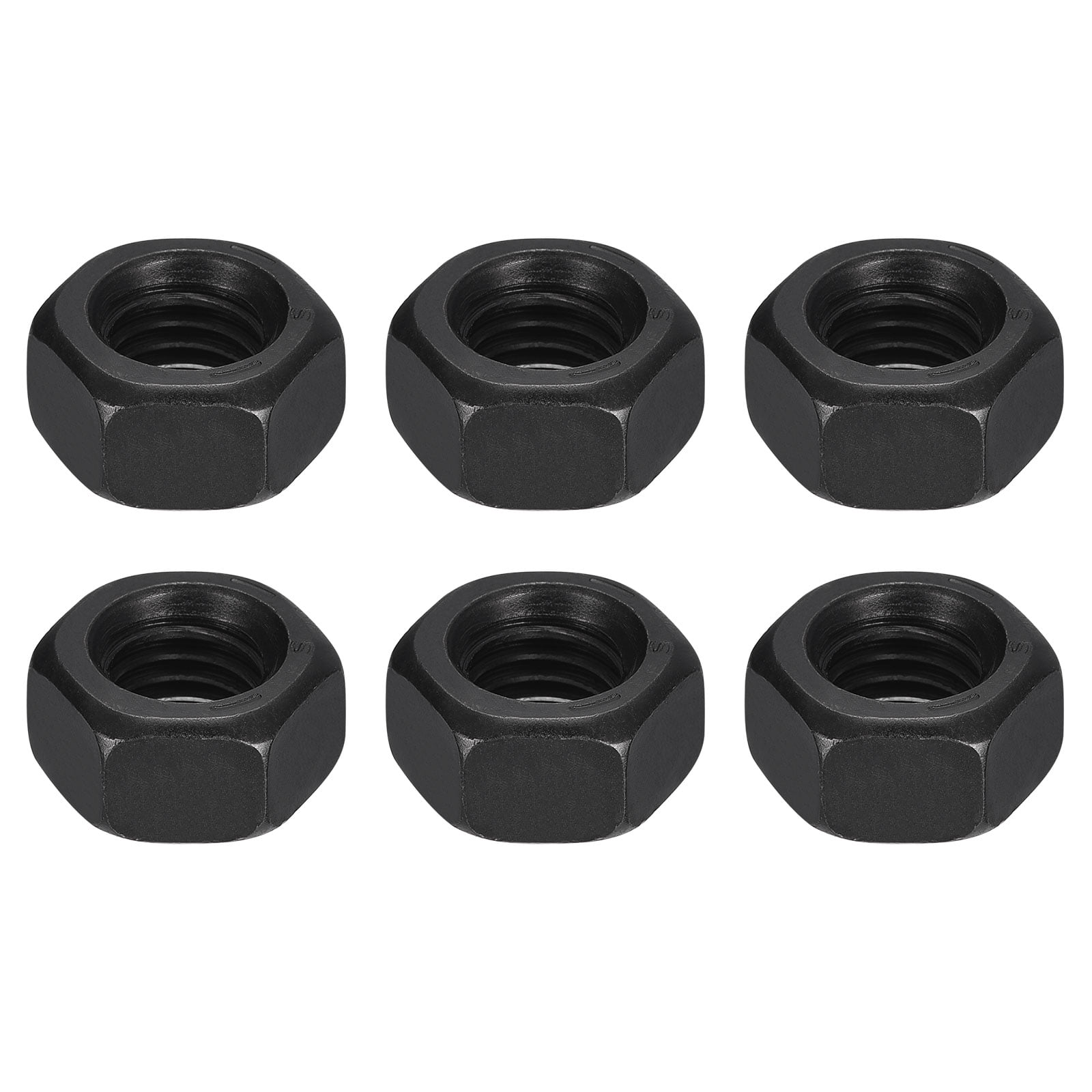Uxcell 9/16-12 Hex Nuts, Carbon Steel Grade 8.8 Black Oxide Hexagon Nut ...
