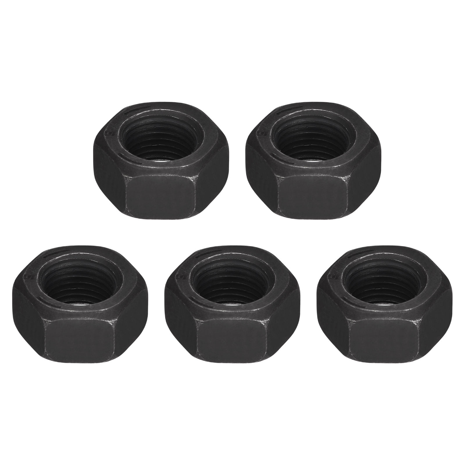 Uxcell 9/16-18 Hex Nuts, Carbon Steel Grade 8.8 Black Oxide Hexagon Nut ...