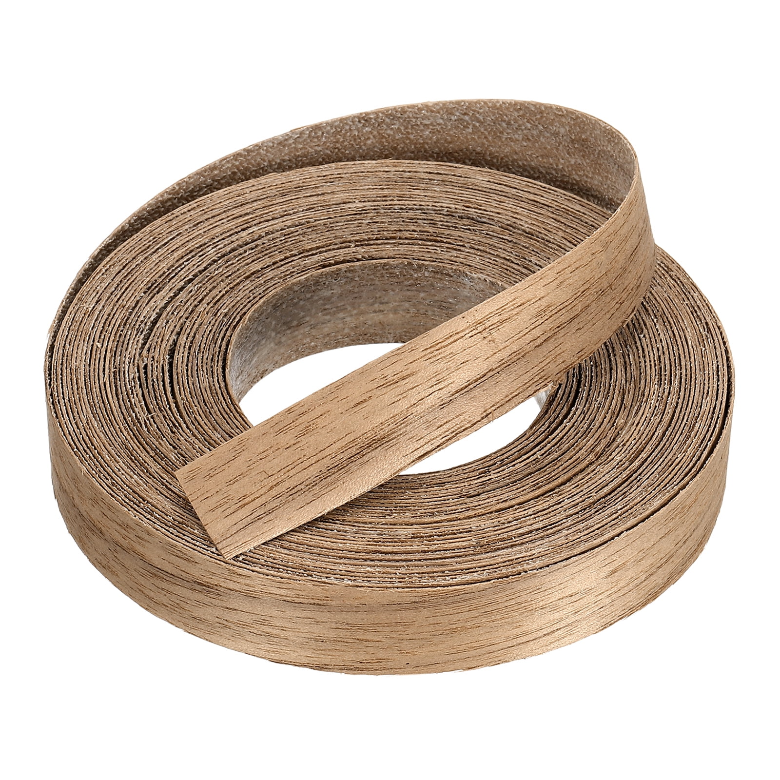 Uxcell 9/16" x 25 ft Wood Edge Banding, Pre-Glued Iron On Edging Strip ...