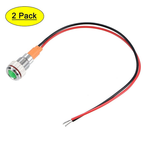 Uxcell 9-24V 8mm M8 Metal Waterproof Panel Mount Green LED Indicator ...