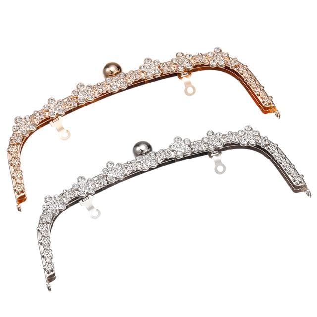 Uxcell 9" 2pack Kiss Lock Clasp Frame Arch Flower Embossed Clutch Frame ...