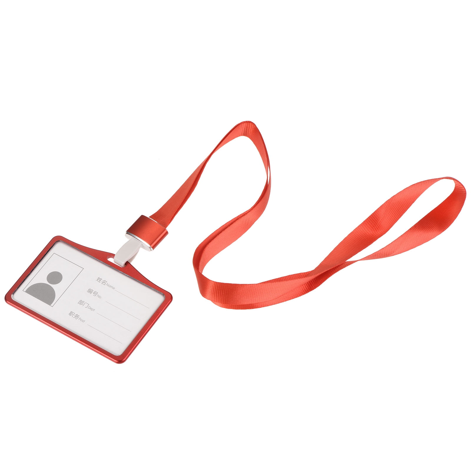 Uxcell 9.2x6.5cm Horizontal Aluminum Badge Holder with Metal Hook ...