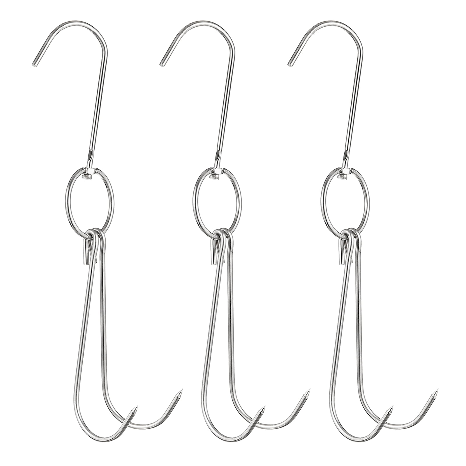 Uxcell 9.45'' Double Meat Hooks, 0.13'' Thickness Stainless Steel ...