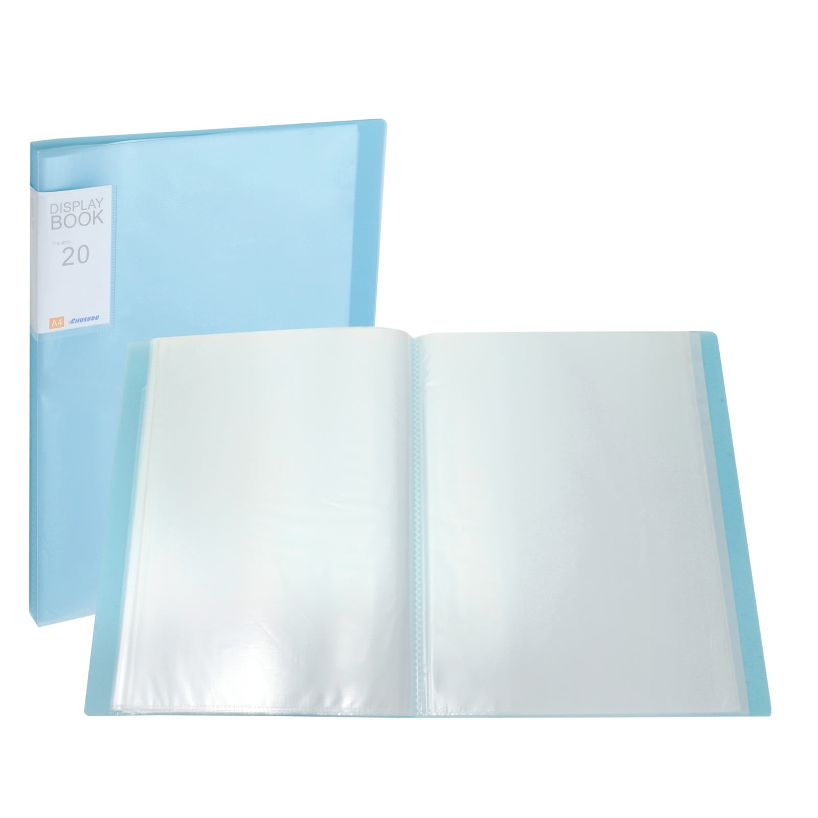 Uxcell 9.4x12.2" Binders with Plastic Sleeve, PP 20 Pockets Waterproof ...