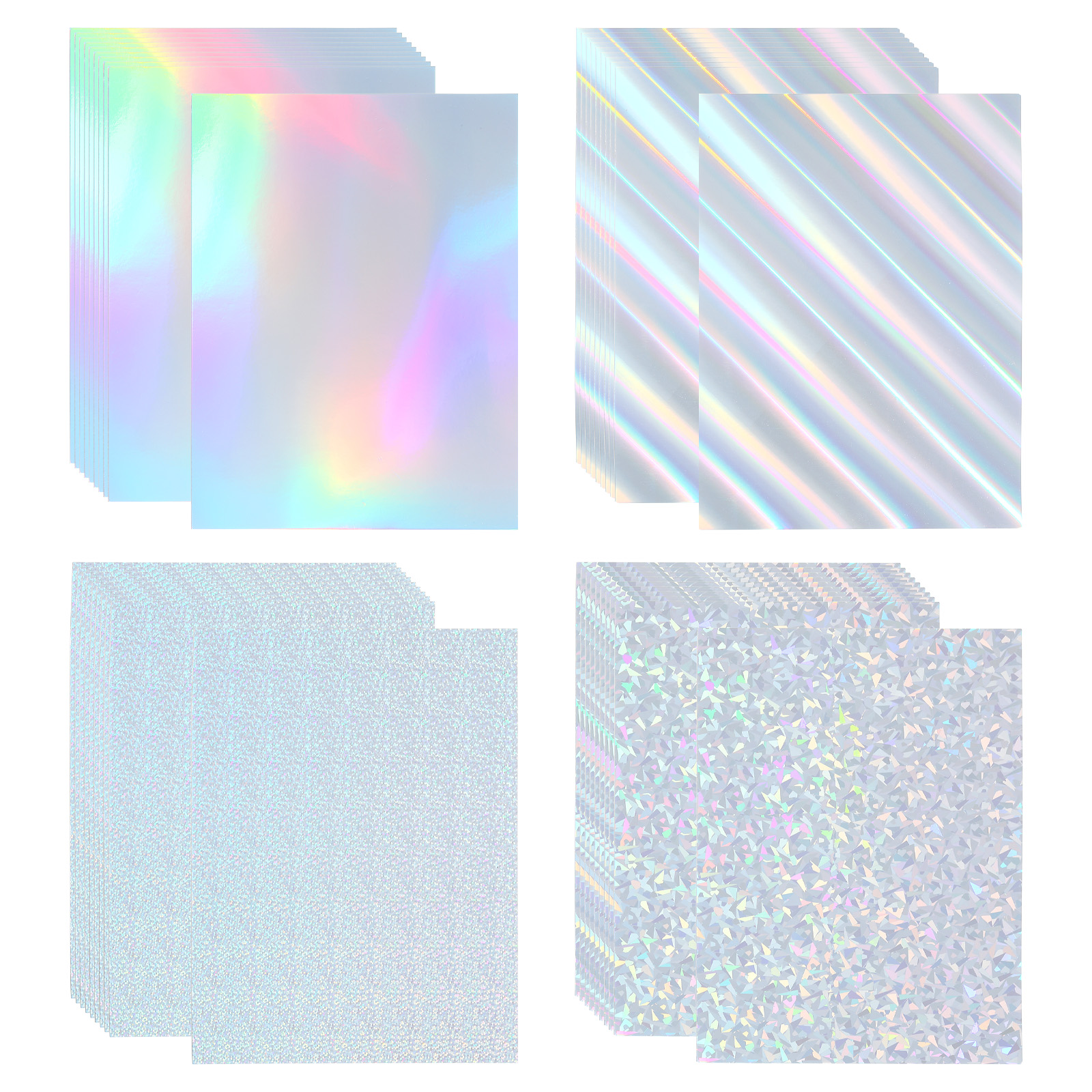 Uxcell 9.5"x7" Holographic Cardstock, 60 Pack Metallic Iridescent ...