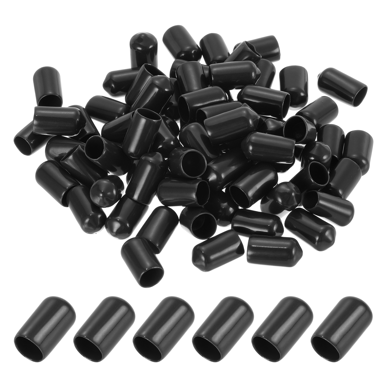 Uxcell 9.5MM Vinyl Rubber End Caps, 50 Pack Round Bolt Screw Covers ...