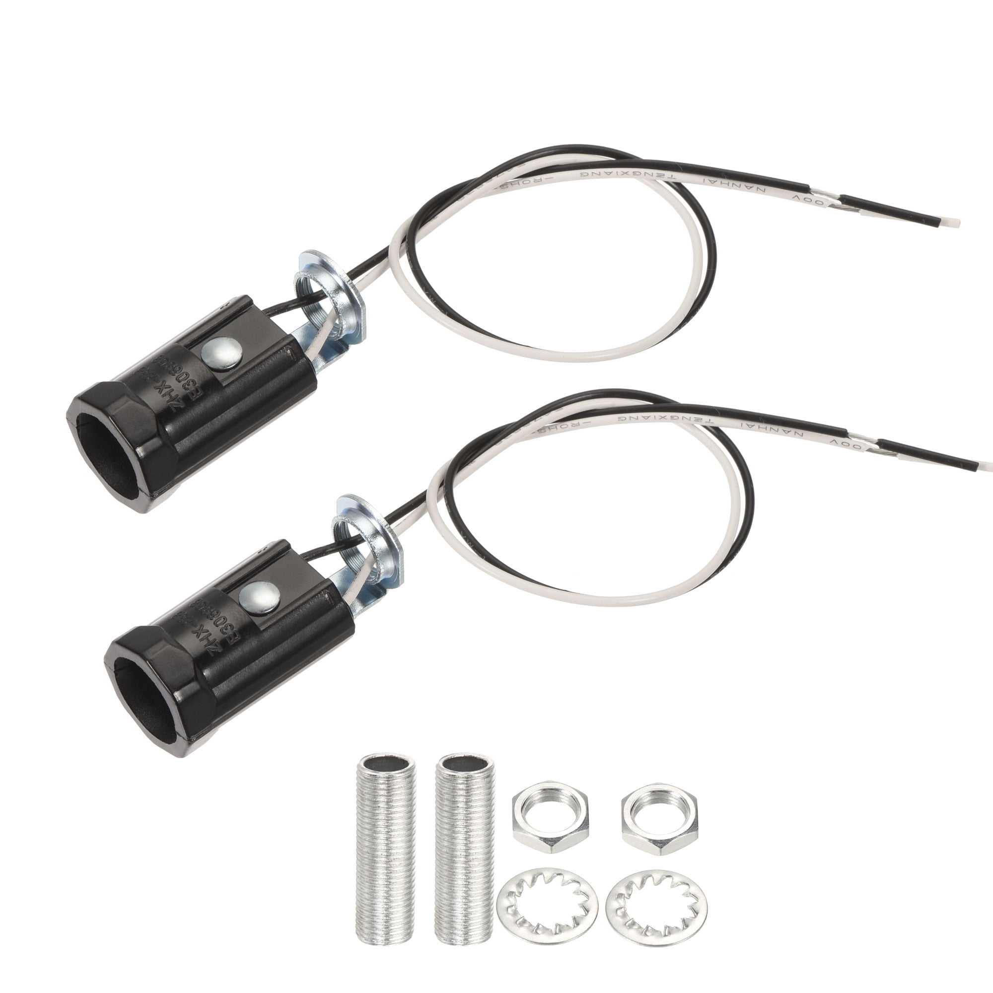 Uxcell 9.8 Inch Wire M10 Lamp Pipes 1.69 Inch Height Candelabra Base ...