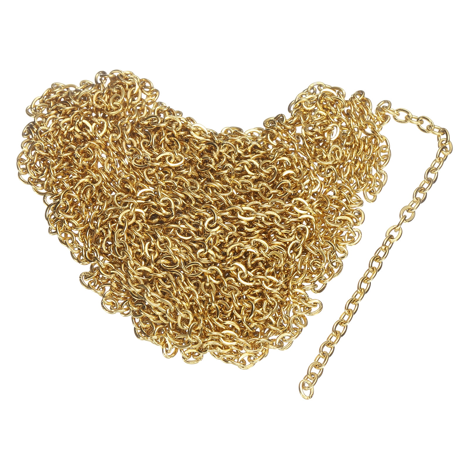 Uxcell 9.84 Feet/3 Meter Stainless Steel Curb Chain, 2.5x0.6mm Cuban ...