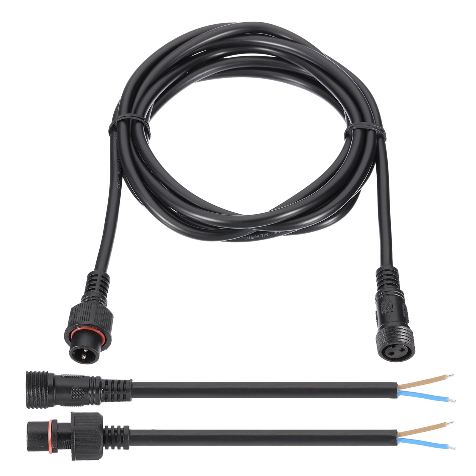 Uxcell 9.84Ft 17AWG IP67 2 Pin Extension Cable Wire with 7.87" Male ...