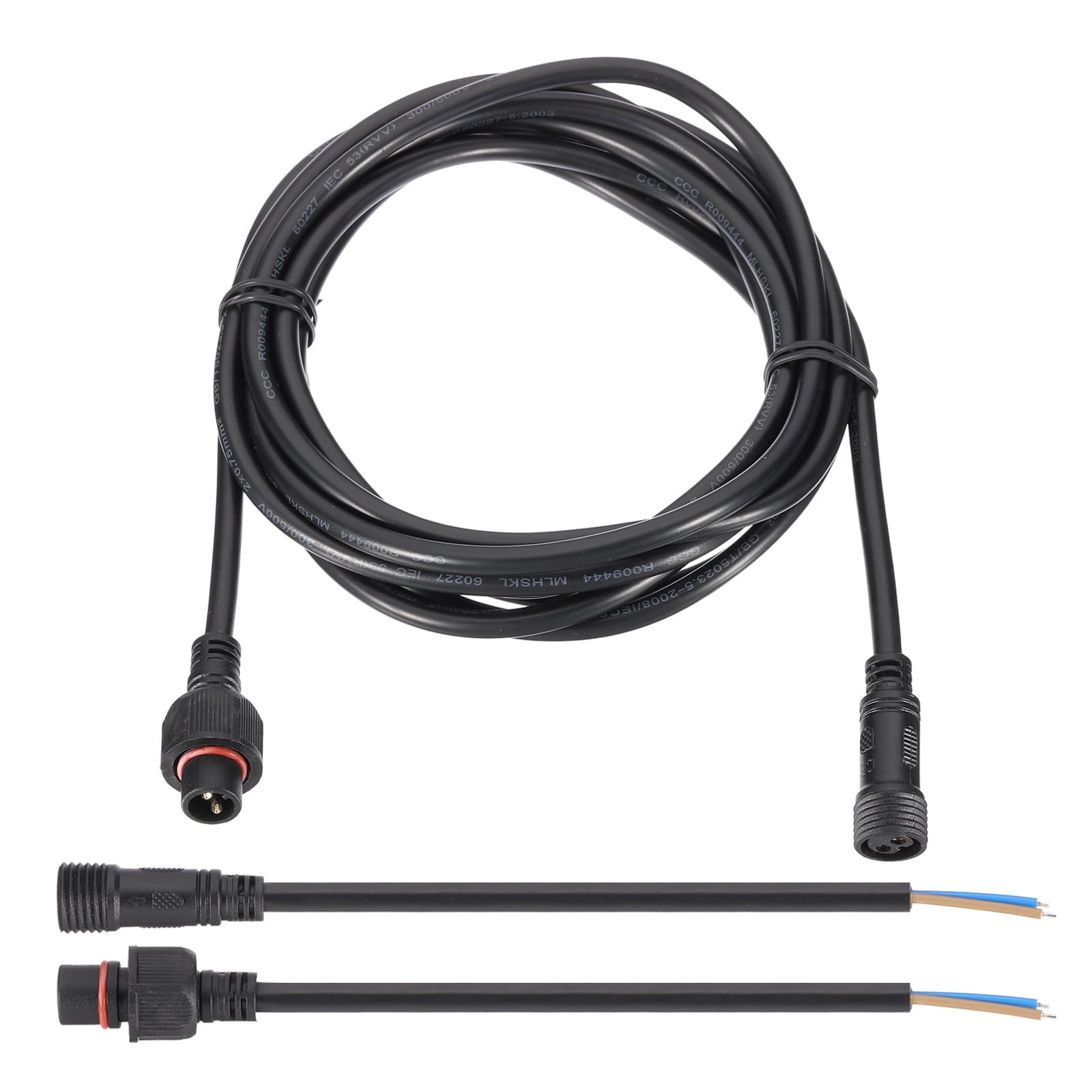 Uxcell 9.84Ft 18AWG IP67 2 Pin Extension Cable Wire with 7.87" Male ...