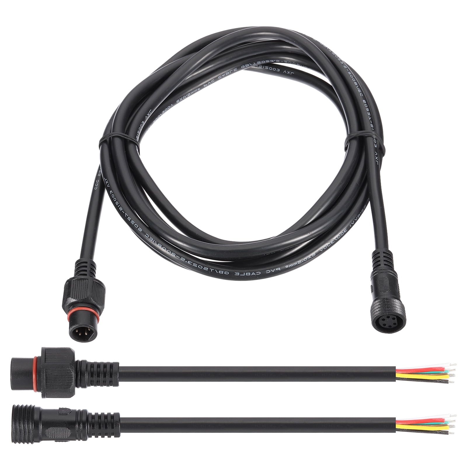 Uxcell 9.84Ft 20AWG IP67 6 Pin Extension Cable Wire with 7.87" Male ...