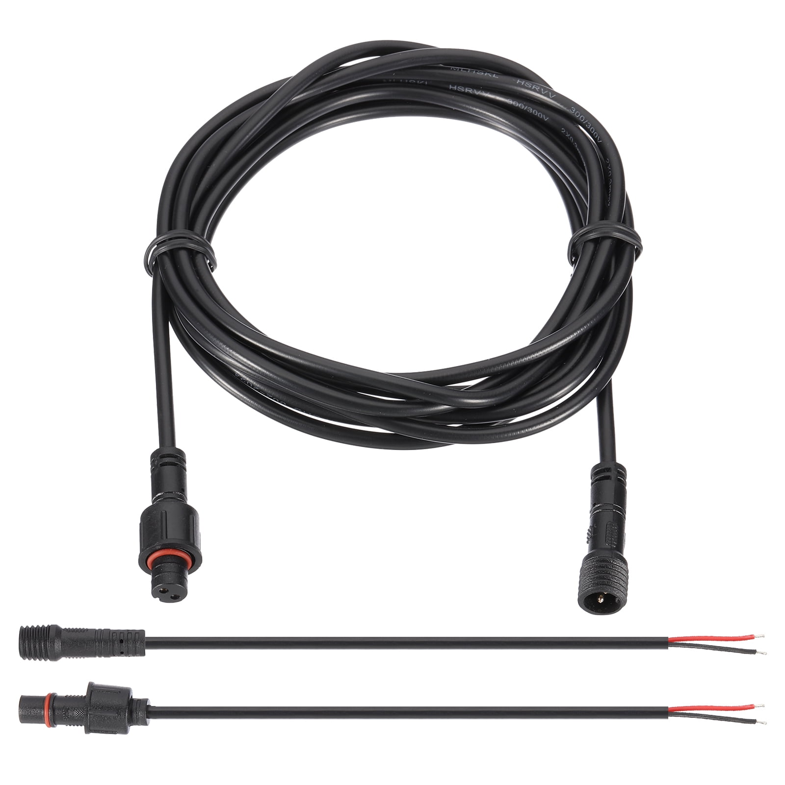 Uxcell 9.84Ft 22AWG IP67 2 Pin Extension Cable Wire with 7.87" Male ...