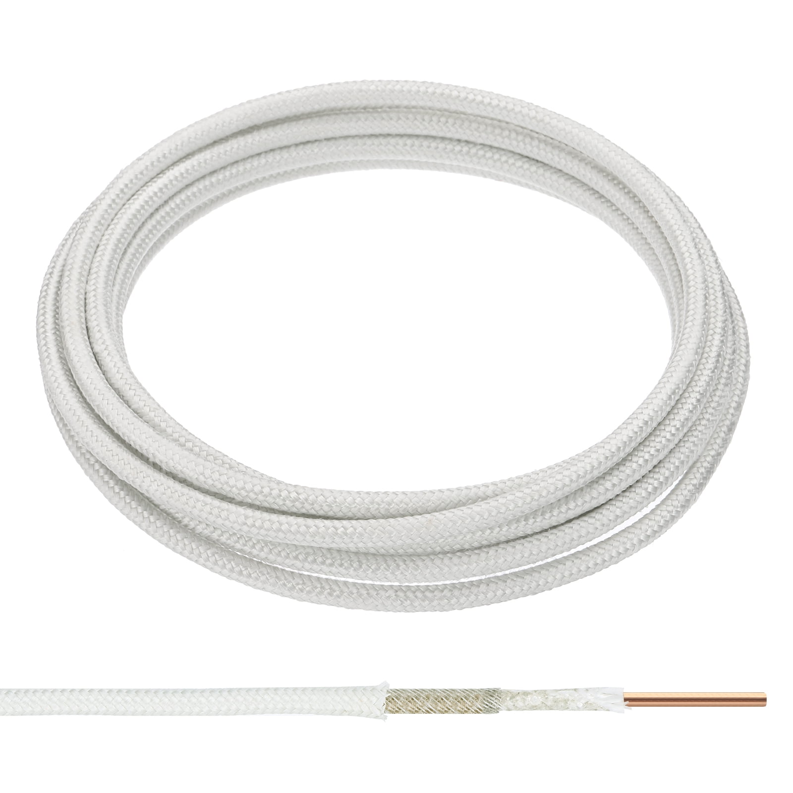 Uxcell 9.8Ft 11AWG Mica Glass Fiber Solid Electric Wire, White ...
