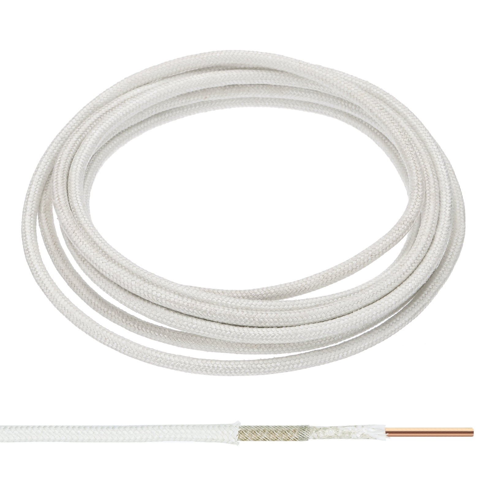 Uxcell 9.8Ft 13AWG Mica Glass Fiber Solid Electric Wire, White ...