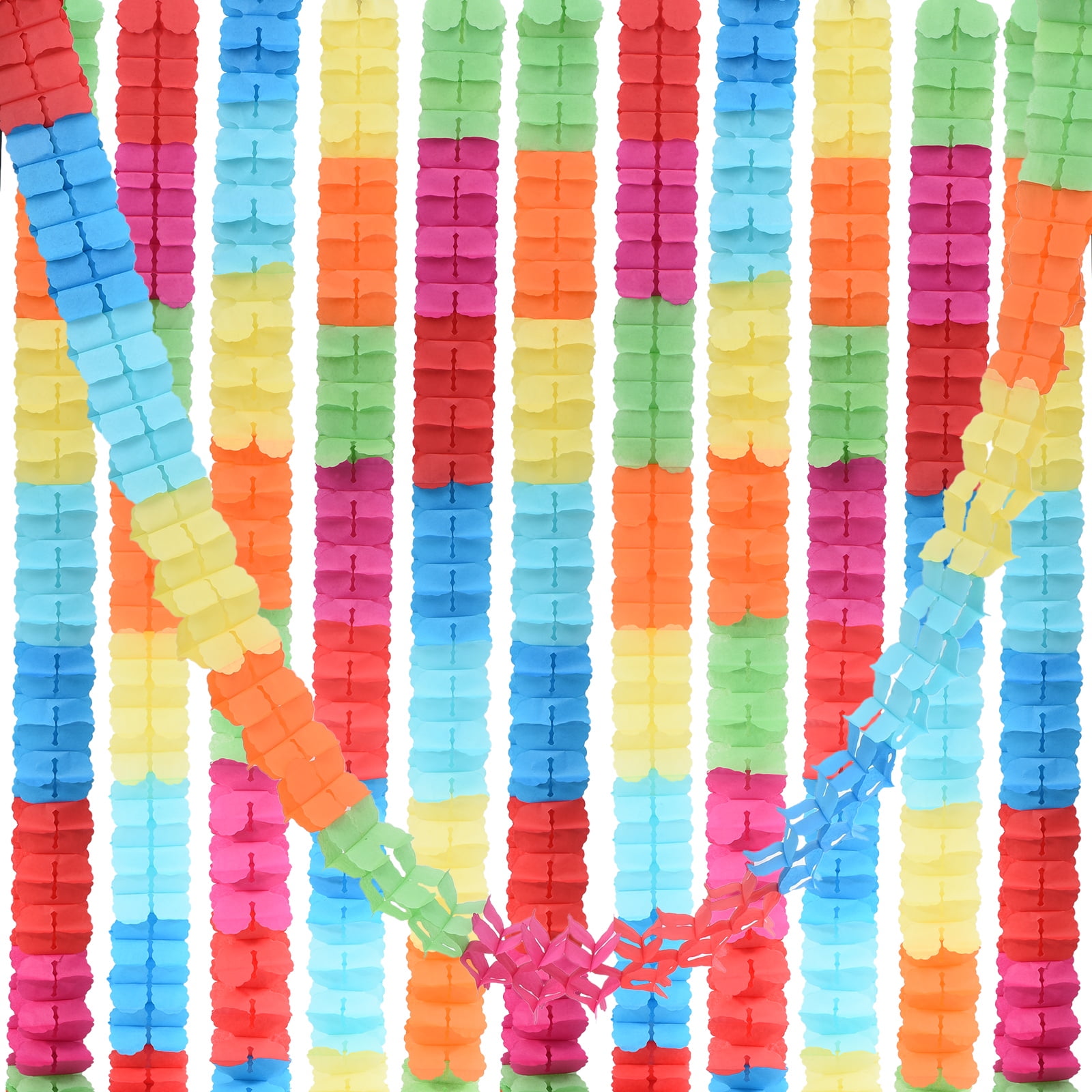 Uxcell 9.8ft Four-Leaf Garland, 12 Pack Tissue Paper Hanging Flower ...