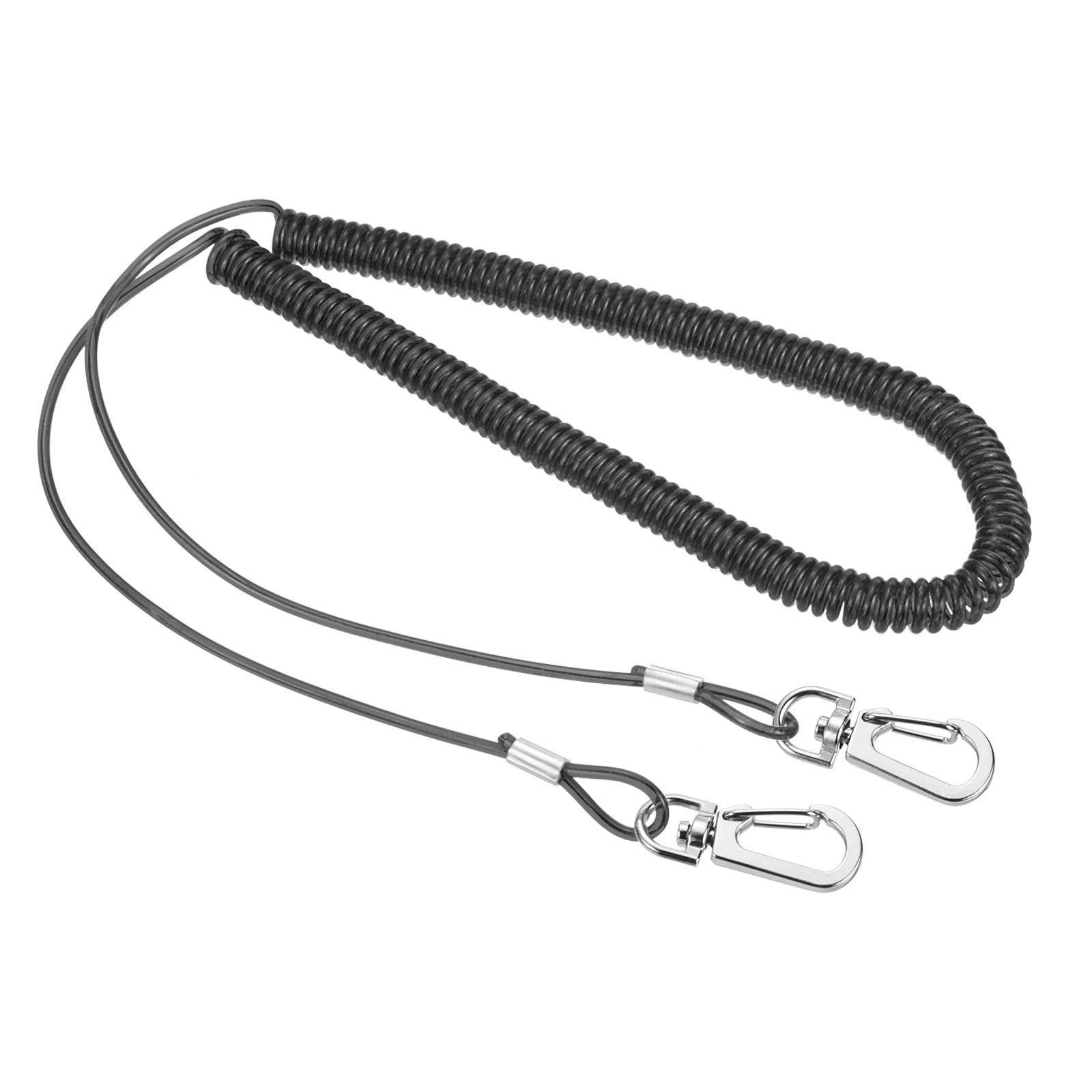 Uxcell 9.8ft Heavy Spring Fishing Coiled Lanyard Extension Cord Tether ...