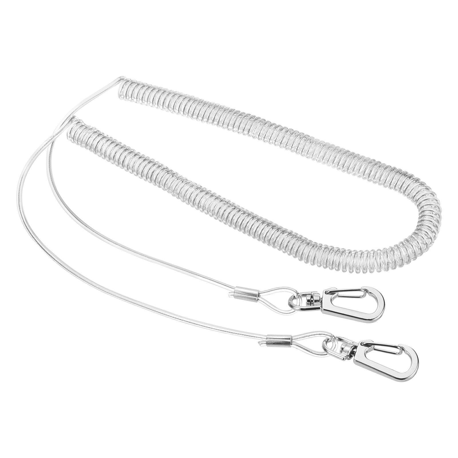 Uxcell 9.8ft Heavy Spring Fishing Coiled Lanyard Extension Cord Tether ...