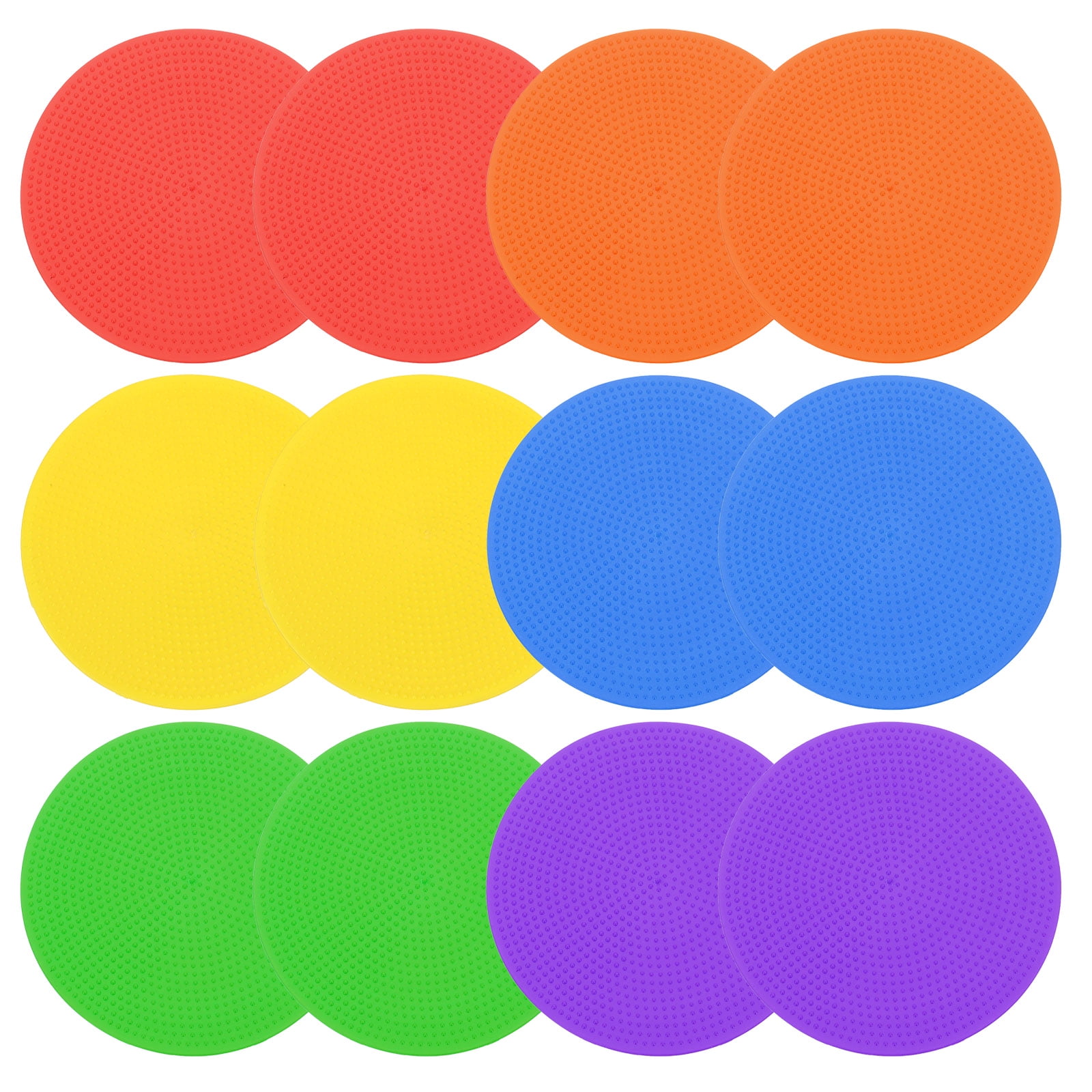 Uxcell 9 Inch Poly Spot Markers, 12Pcs Non Slip Rubber Floor Dots with Storage Bag Flat Agility ...