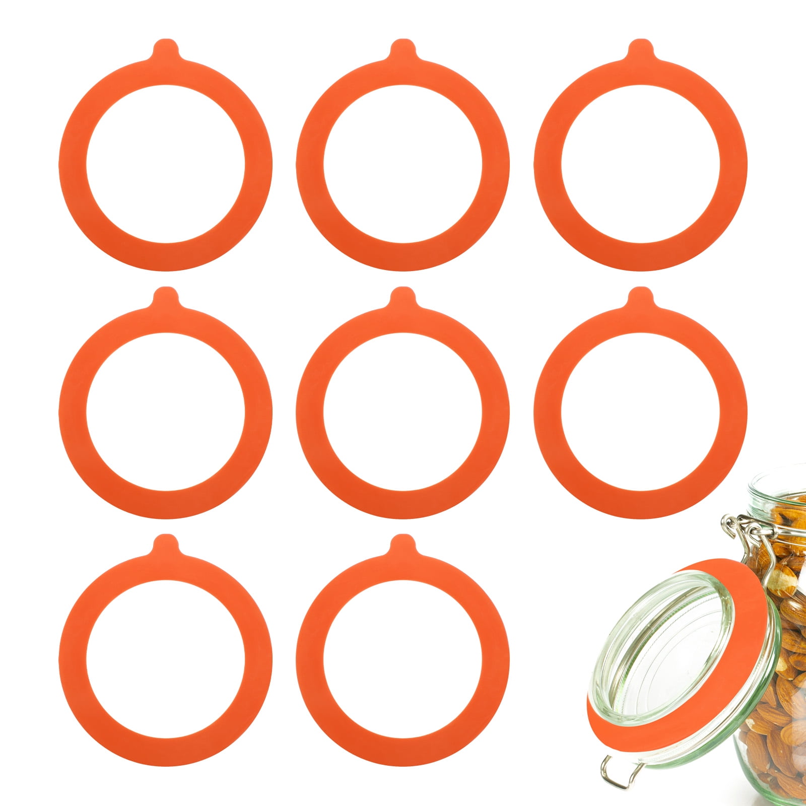 Uxcell 9 Pcs Rubber Seals for Glass Jars 3.7 Inch OD Silicone Sealing ...