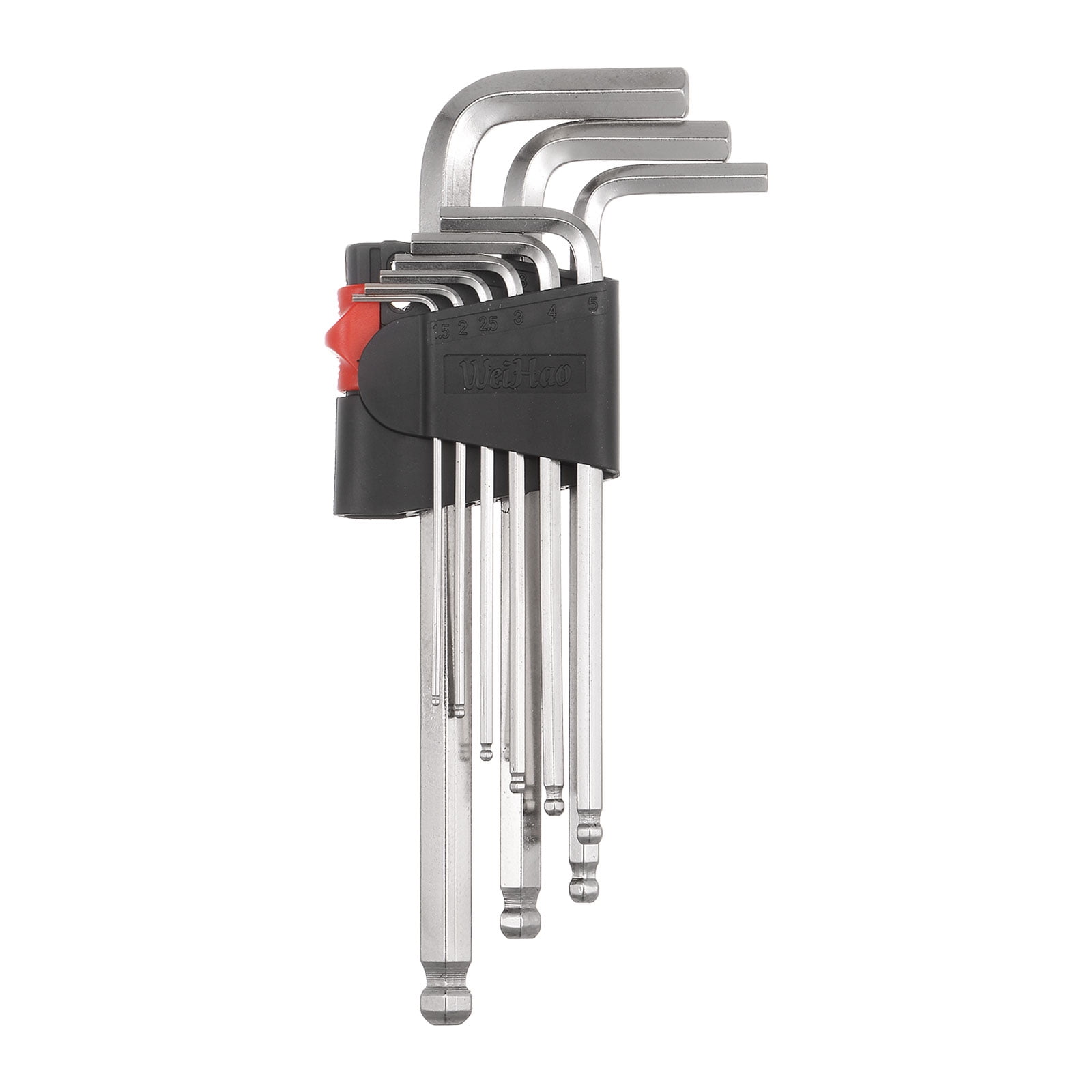 Uxcell 9 Pieces Ball End Hex Key Wrench Set 1.5mm-10mm Metric CR-V ...