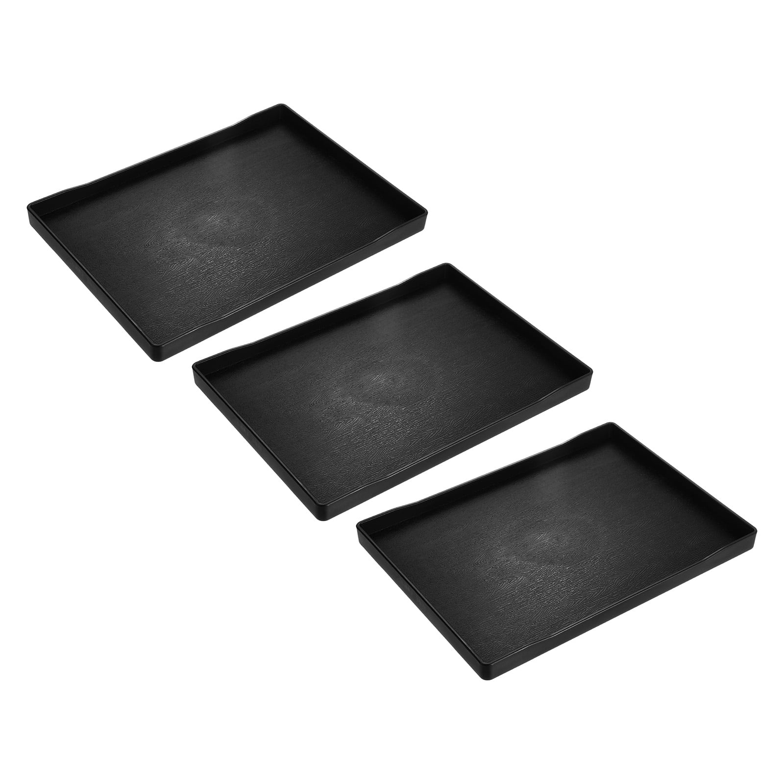 Uxcell 9" x 12" Small Black Mini Tray Plastic Rectangular Wooden ...
