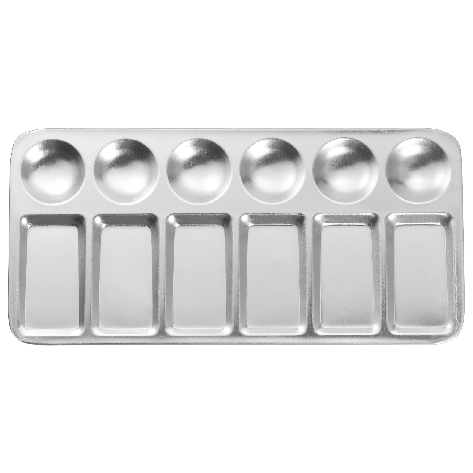 Uxcell 9" x 4.3" 12 Wells Rectangle Aluminum Paint Palette Tray Paint ...