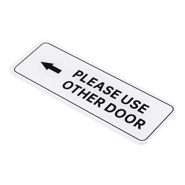 Uxcell 9"x3" Please Use Other Door Left Arrow Sign Acrylic Adhesive ...