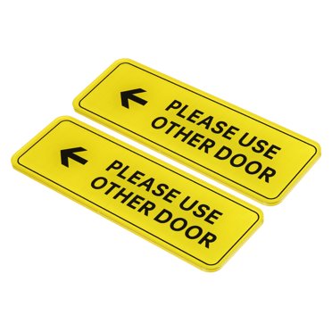 Uxcell 9"x3" Please Use Other Door Left Arrow Sign Acrylic Adhesive ...