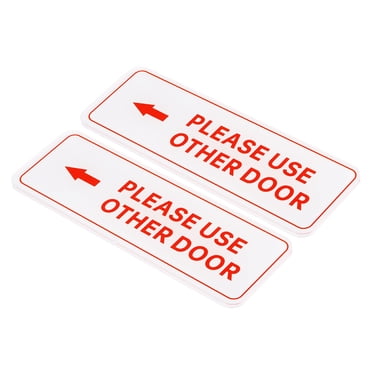 Uxcell 9"x3" Please Use Other Door Left Arrow Sign Acrylic Adhesive ...