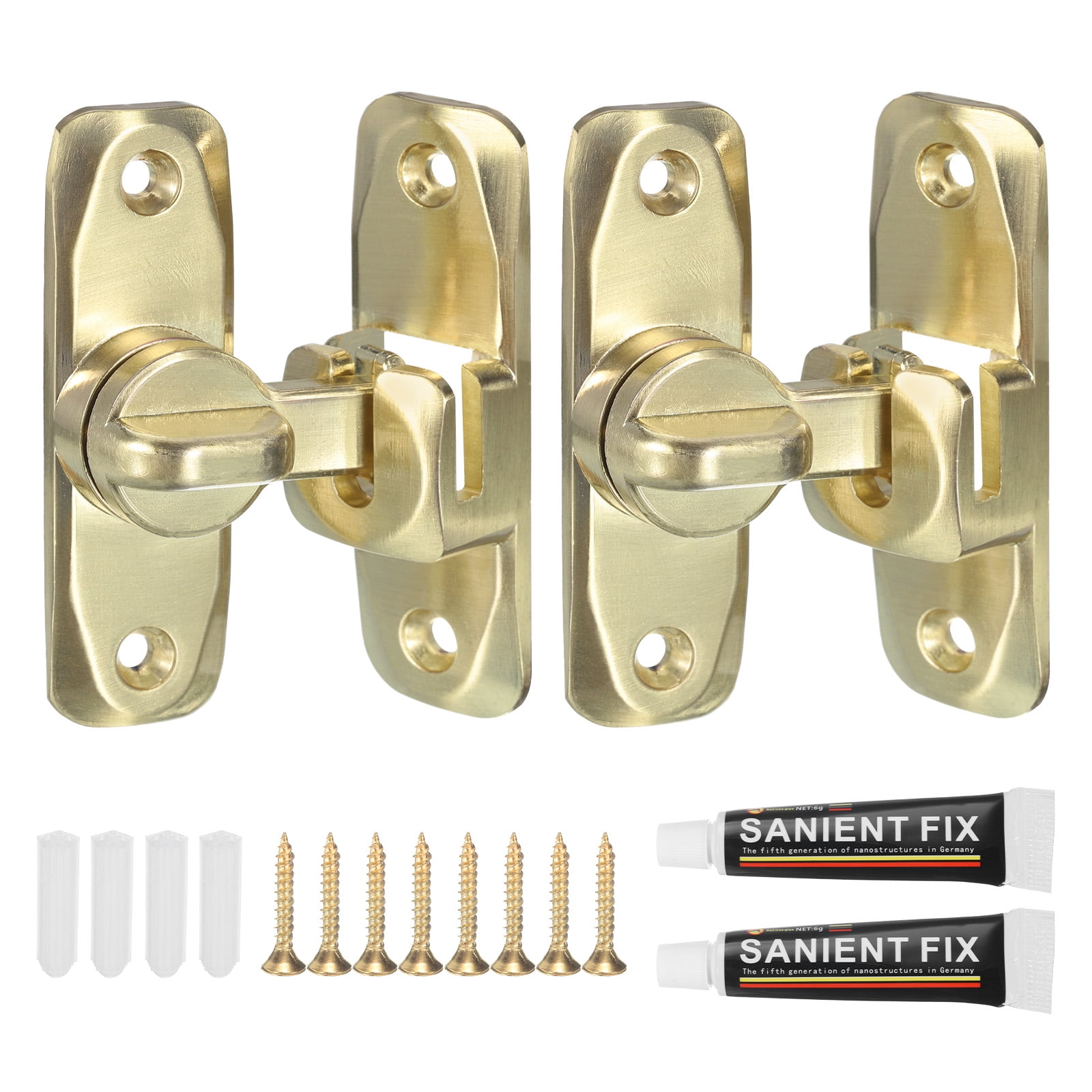 Uxcell 90/180°Barn Door Lock, No Drilling Zinc Alloy Flip Gate Sliding ...