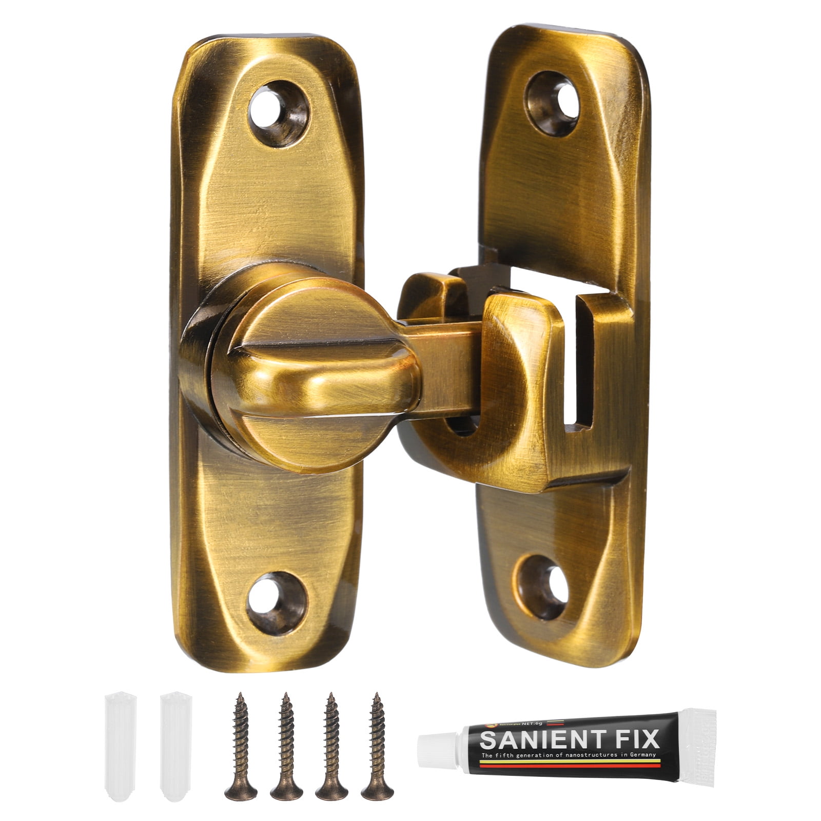 Uxcell 90/180 Degree Barn Door Lock, No Drilling Zinc Alloy Flip Gate ...