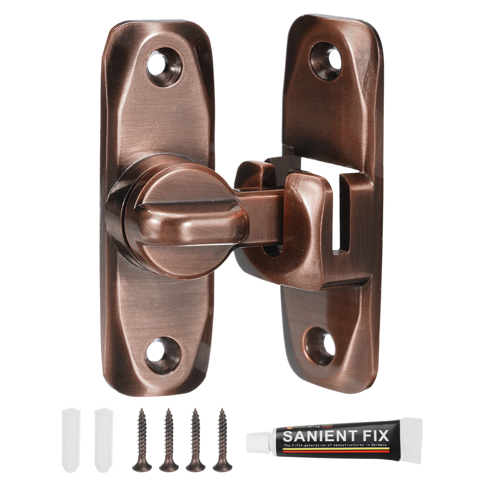 Uxcell 90/180 Degree Barn Door Lock, No Drilling Zinc Alloy Flip Gate ...
