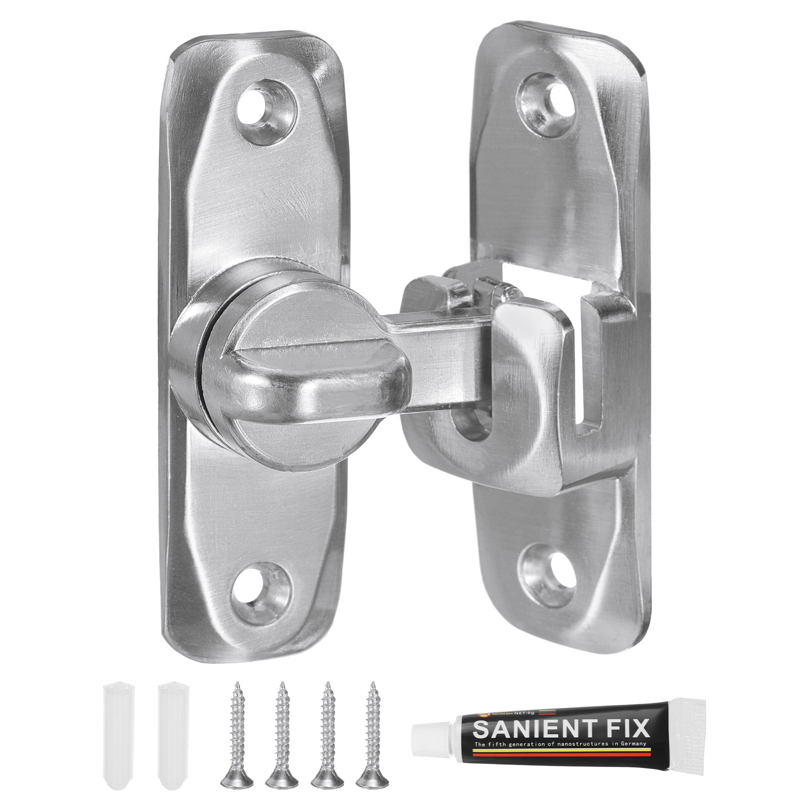 Uxcell 90/180 Degree Barn Door Lock, No Drilling Zinc Alloy Flip Gate ...