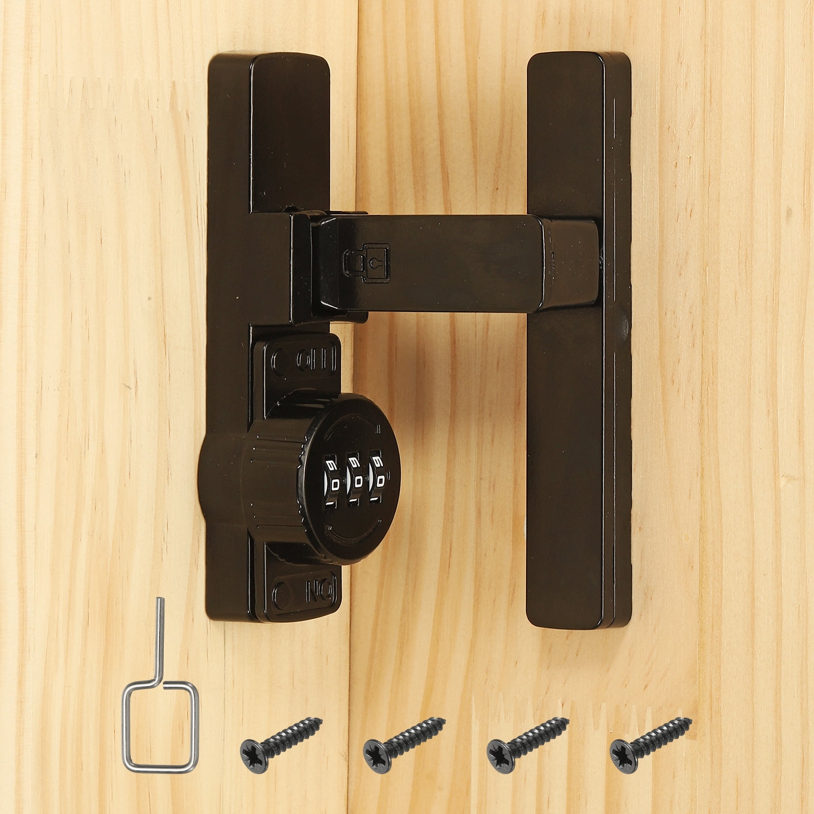 Uxcell 90 Degree Flip Sliding Barn Door Lock Mechanical Keyless 3 Digit ...