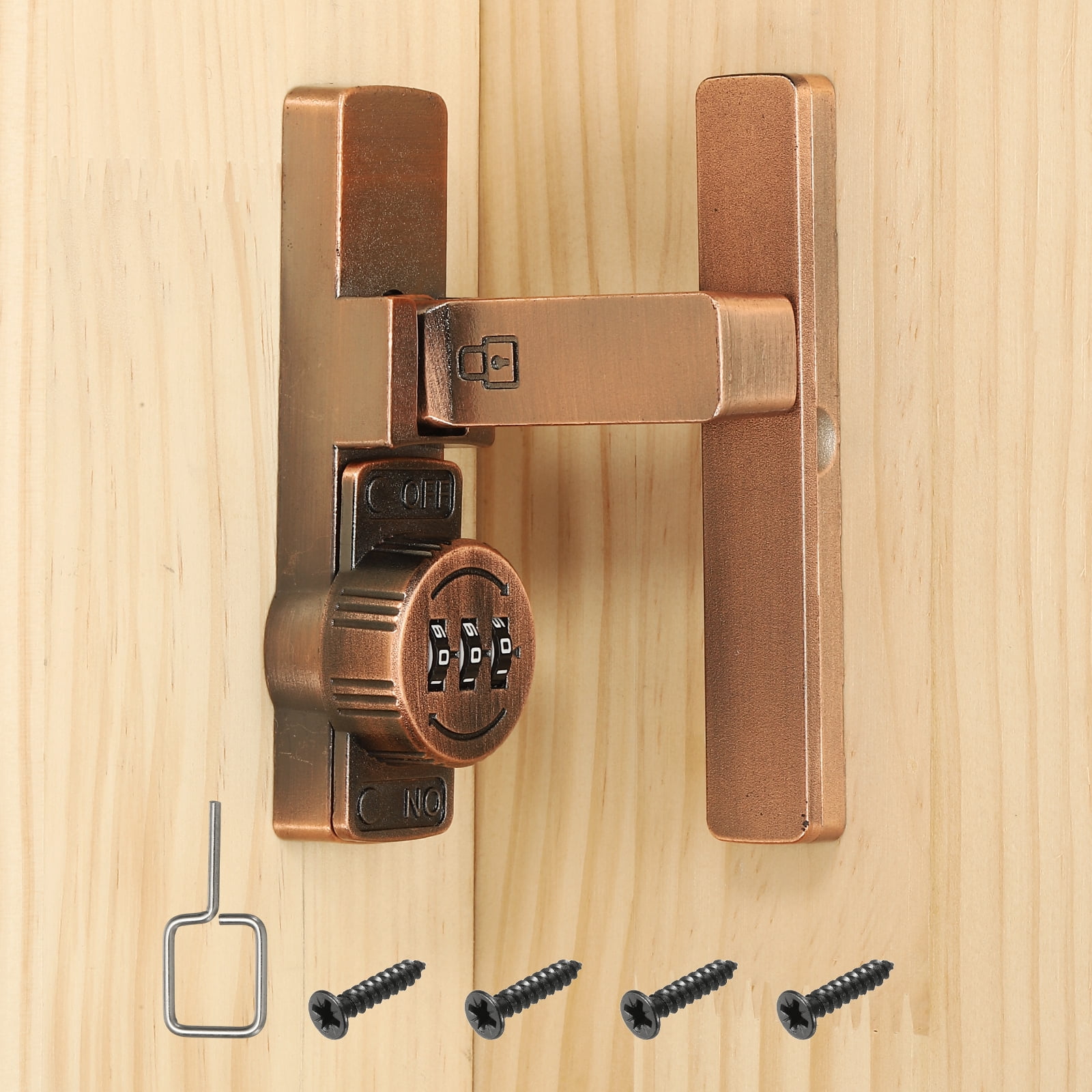 Uxcell 90 Degree Flip Sliding Barn Door Lock Mechanical Keyless 3 Digit ...