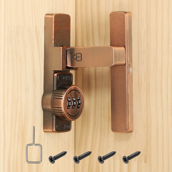 Uxcell 90 Degree Flip Sliding Barn Door Lock Mechanical Keyless 3 Digit ...