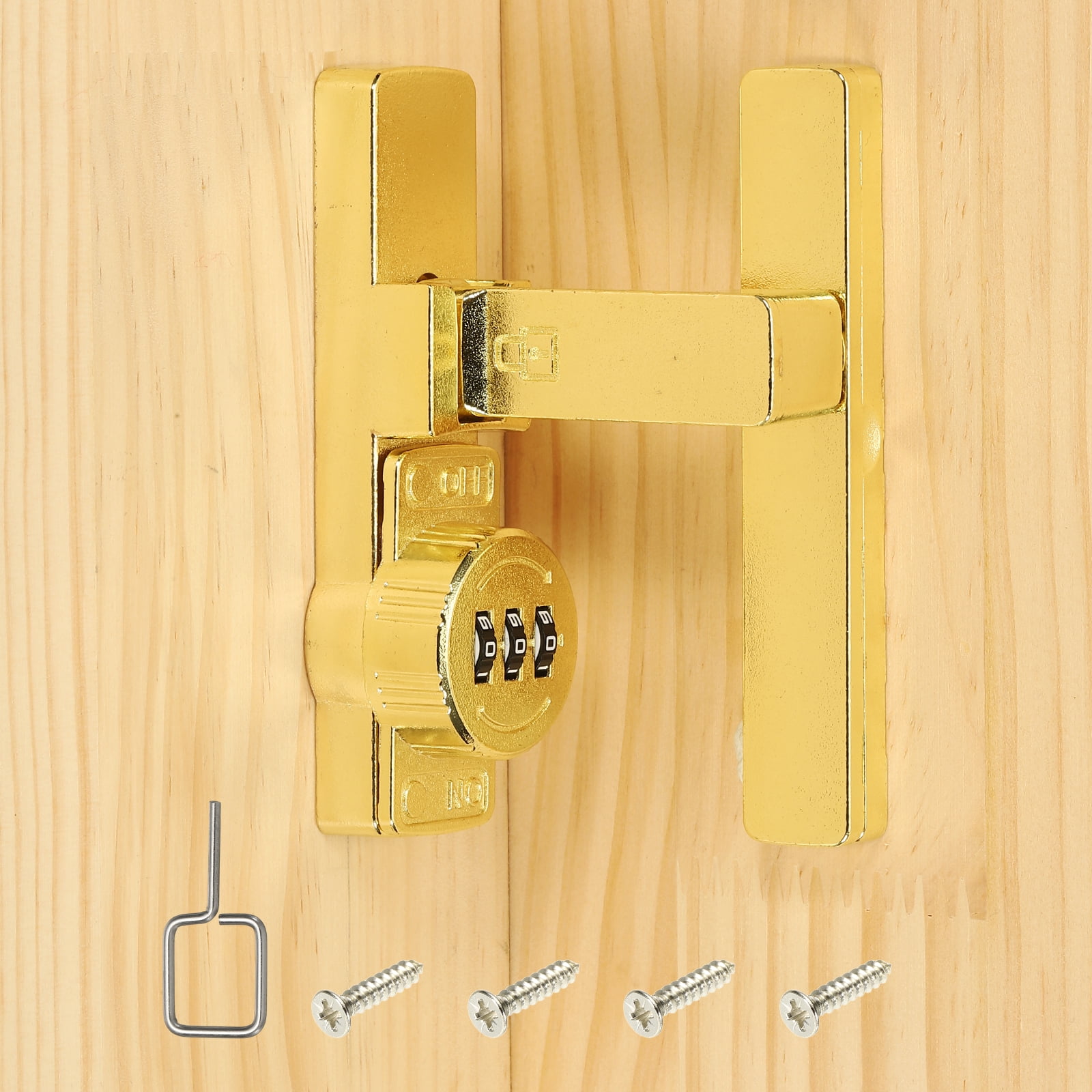 Uxcell 90 Degree Flip Sliding Barn Door Lock Mechanical Keyless 3 Digit ...