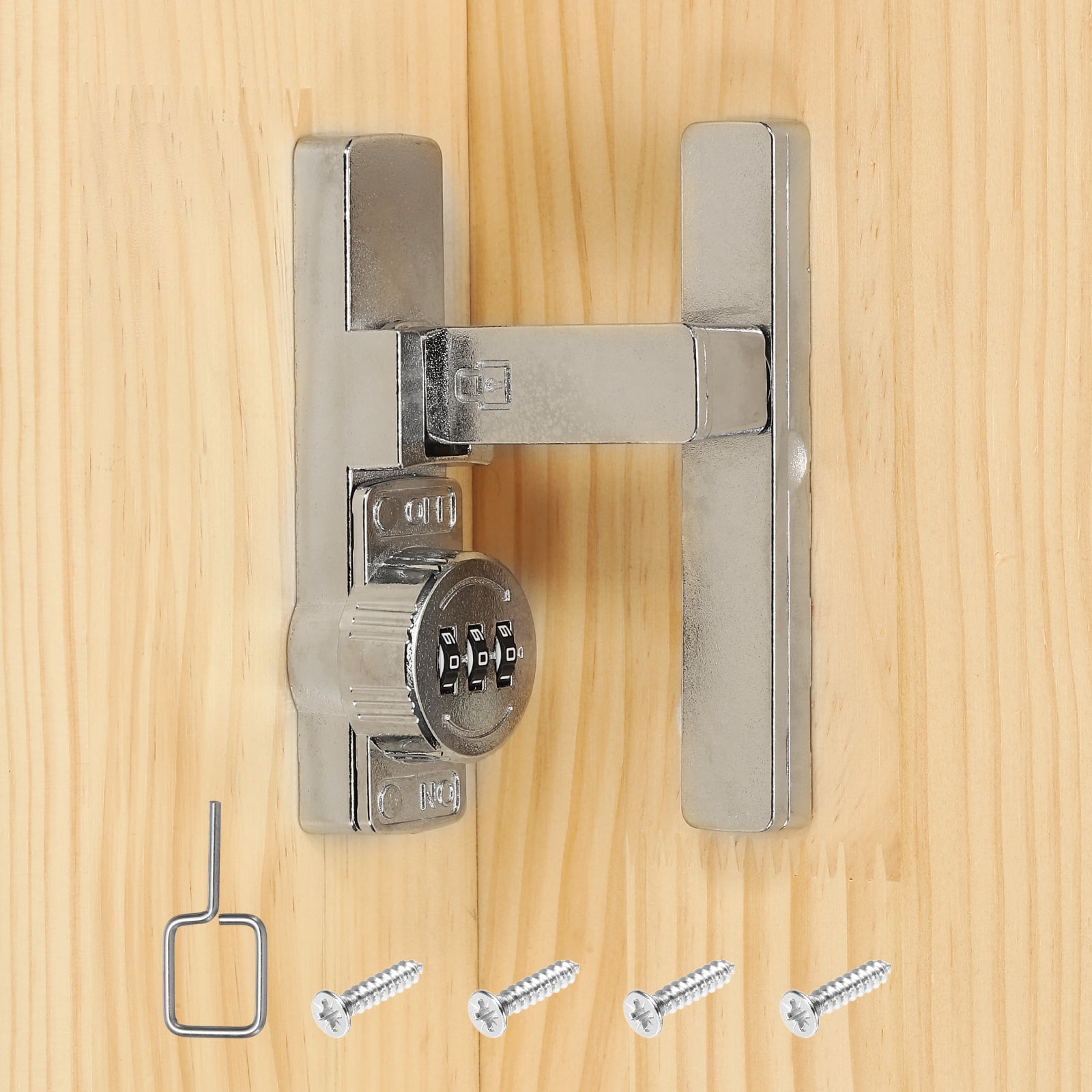 Uxcell 90 Degree Flip Sliding Barn Door Lock Mechanical Keyless 3 Digit ...