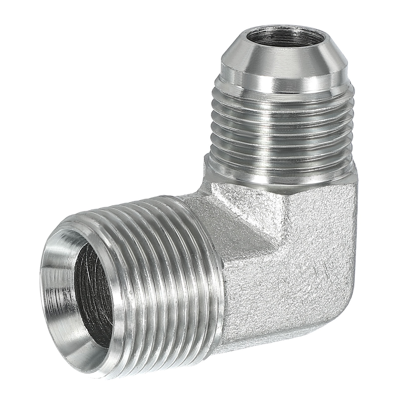 Uxcell 90 Degree Pipe Adapter, 7/8" Male 37° Flare JIC x 3/4" BSPT Male Connector Carbon Steel ...