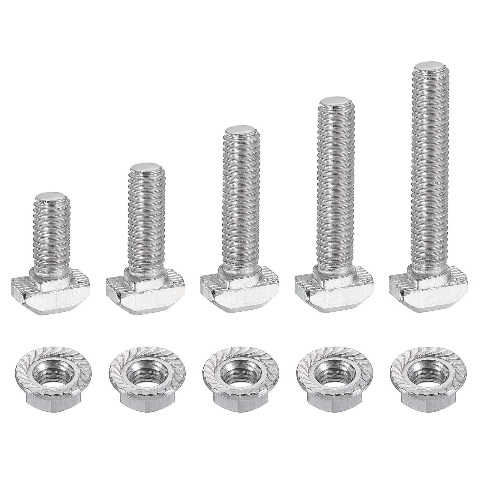 Uxcell 90 Pack t Slot Drop-in Bolt, M6 x 12/16/20/25/30mm T-Slot Bolts ...