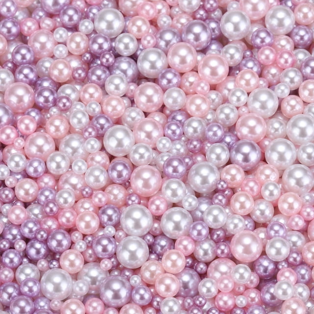 Uxcell 900Pcs Faux Pearl for Crafting, 3-8mm No Hole ABS Round Pearls ...