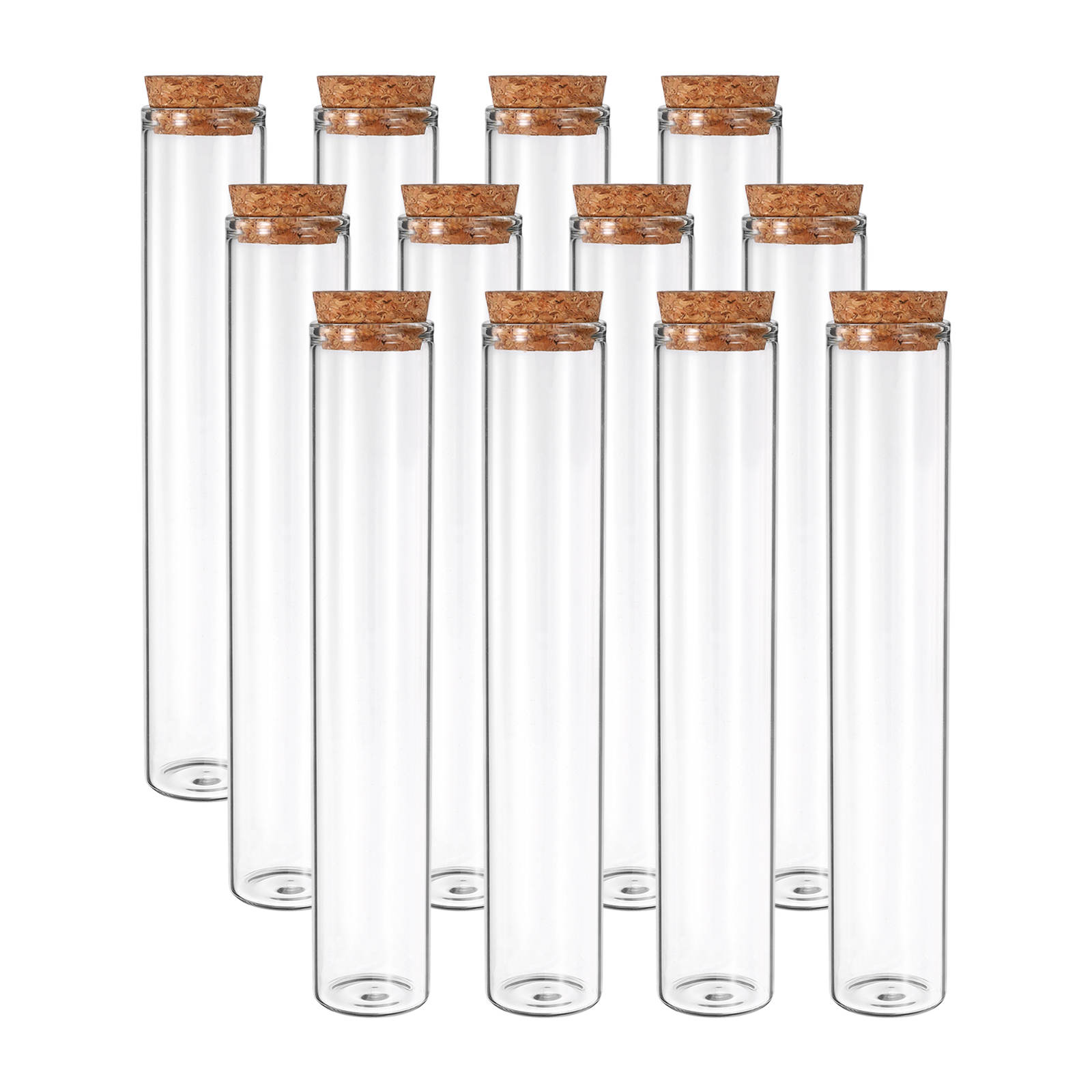 Uxcell 90ml Test Tubes, 12pcs 6.69x1.18 Glass Clear Flat Bottom Test ...