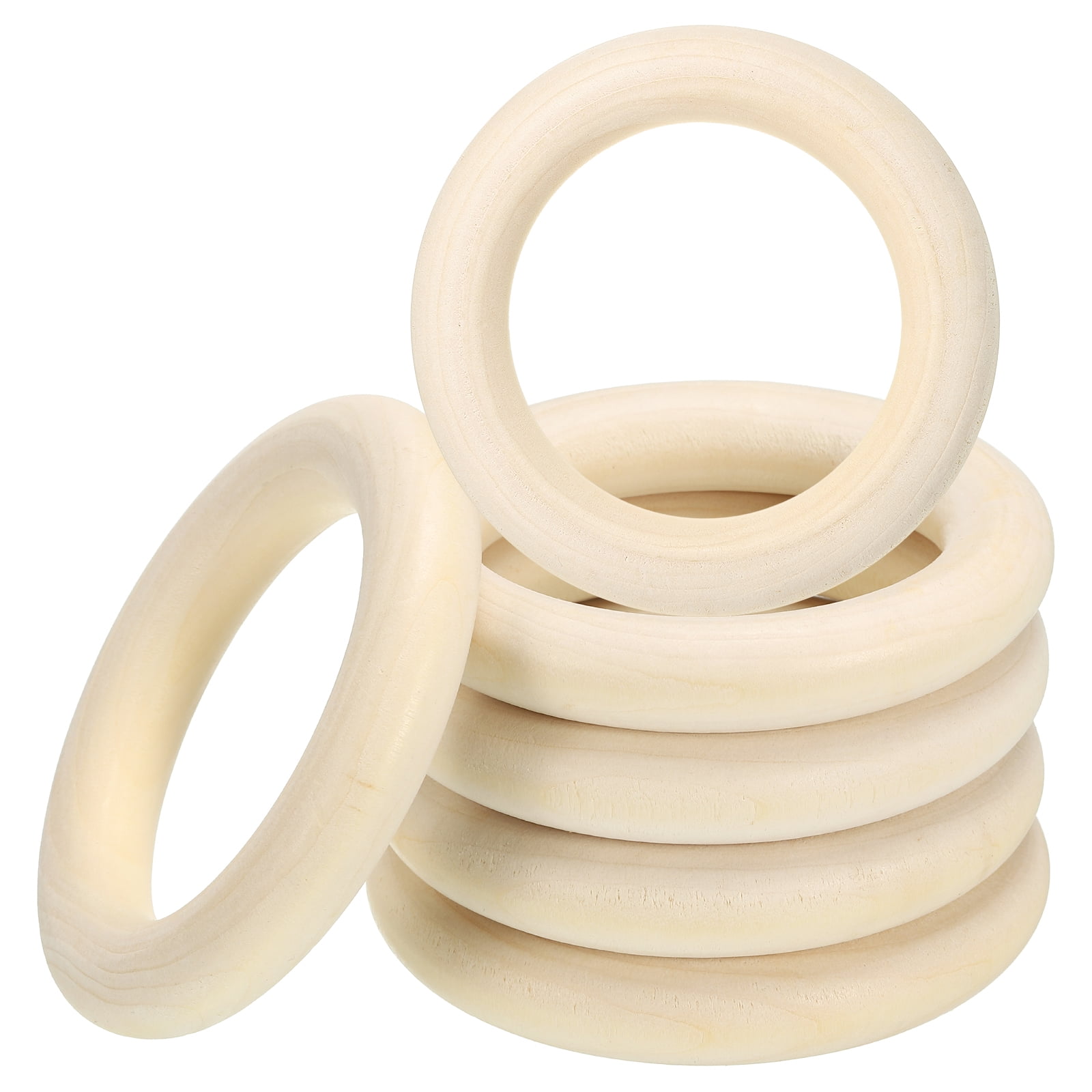 Uxcell 90mm 3.5" Wooden Rings 15mm thick, 10 Pack Natural Wood Rings ...