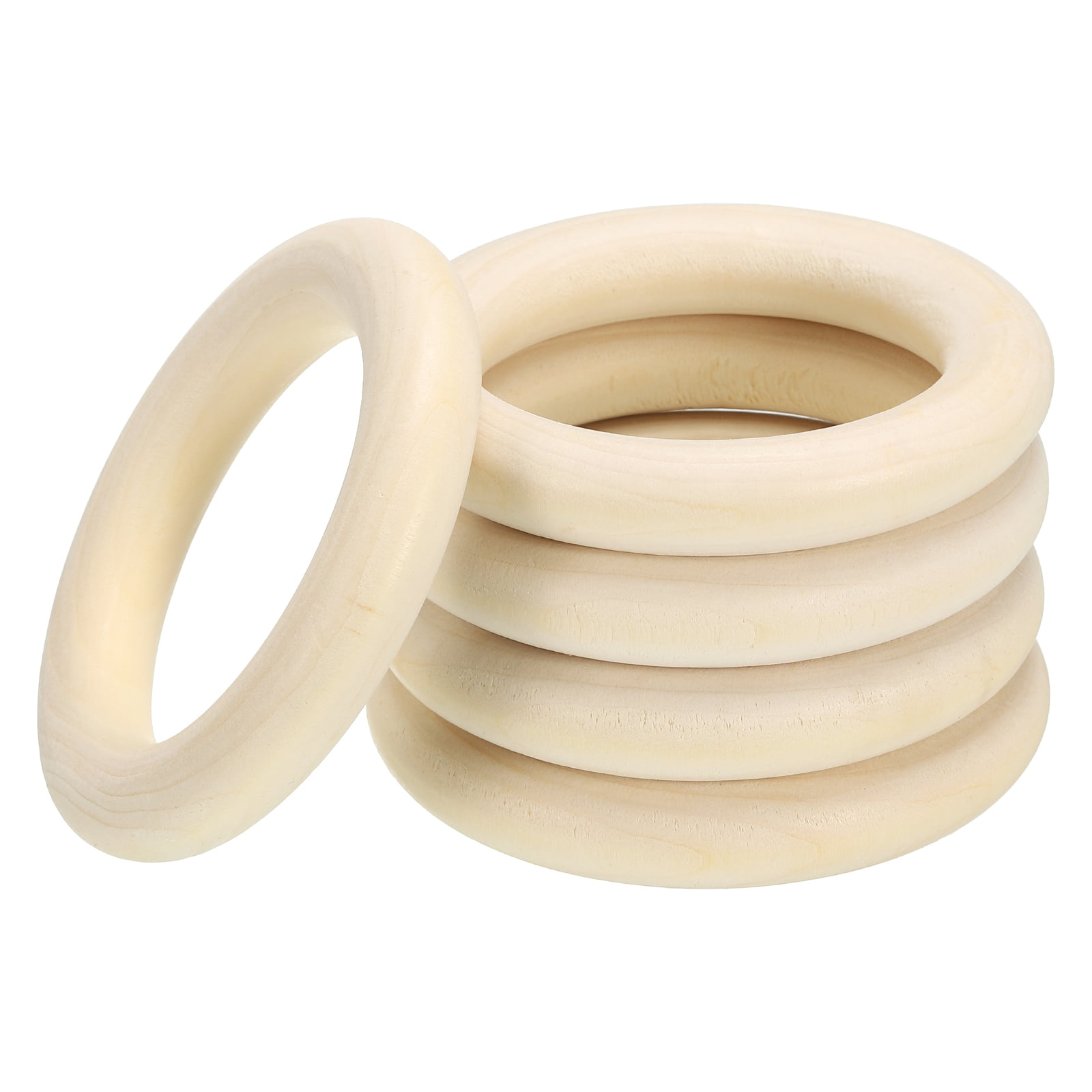 Uxcell 90mm 3.5" Wooden Rings 15mm thick, 5 Pack Natural Wood Rings ...