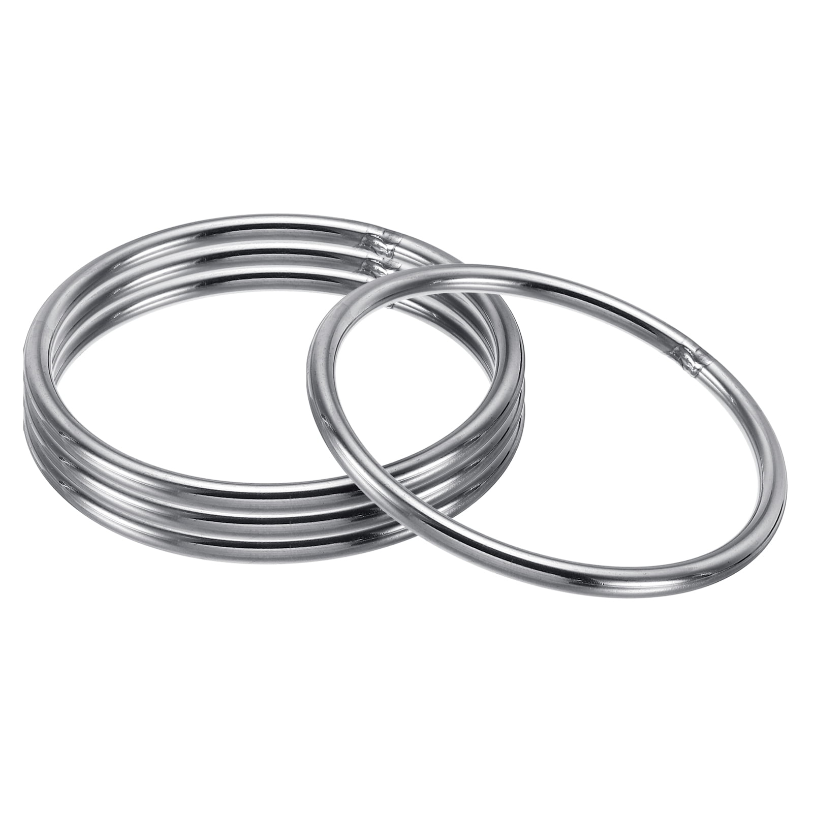 Uxcell 90mm Metal O Rings, 4 Pack 304 Stainless Steel Round Rings for ...